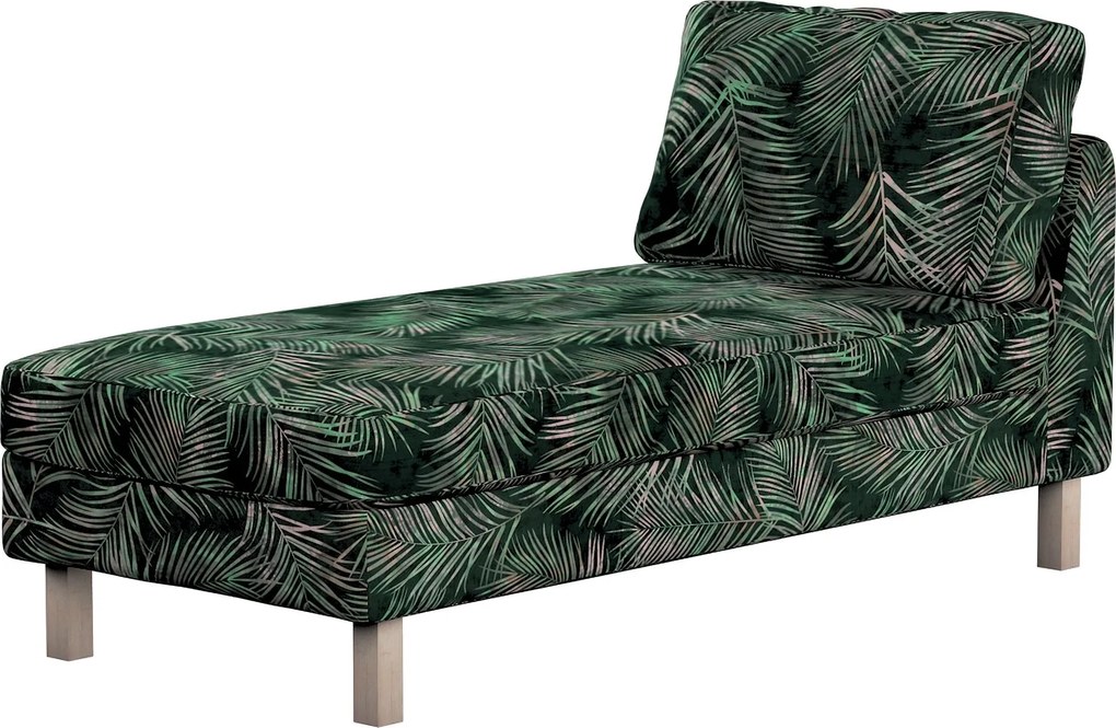 Potah na šezlong IKEA Karlstad samostatný, krátký barva zelená látka sametová, vzorované