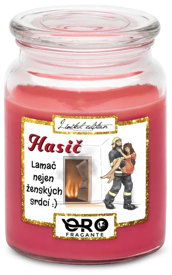 Svíčka Hasič lamač (Vůně svíčky: Višně v čokoládě)