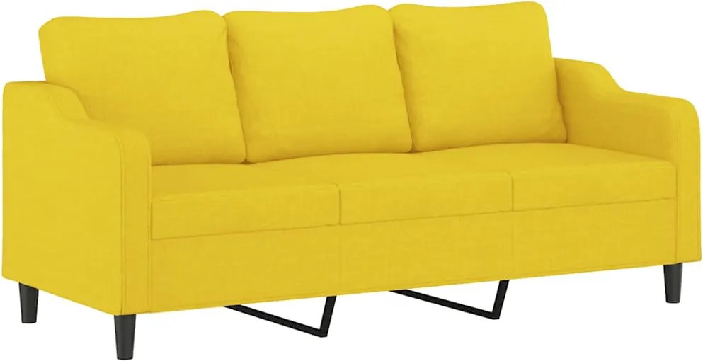 2dílná sedací souprava s polštáři světle žlutá textil 3201855