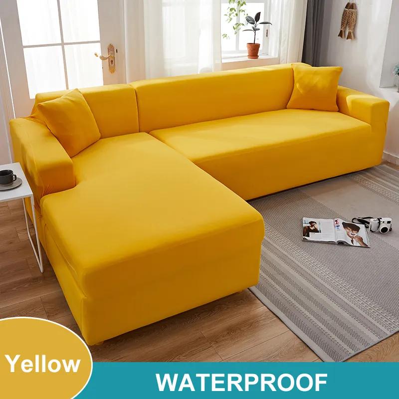 Elastický potah na pohovku či křeslo - voděodolný (4 sedadla) Barva: Žlutá