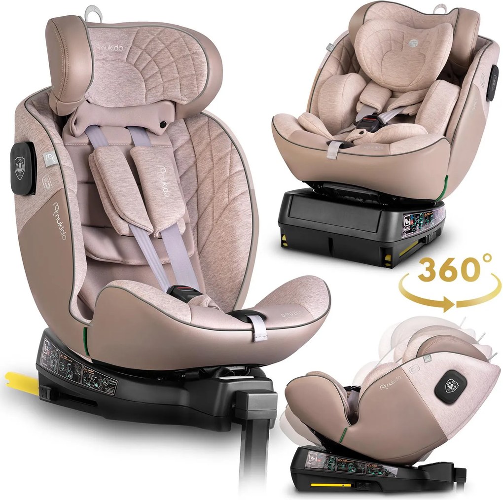 Autosedačka Aero Line, ISOFIX,0-36 kg, béžová | Nukido