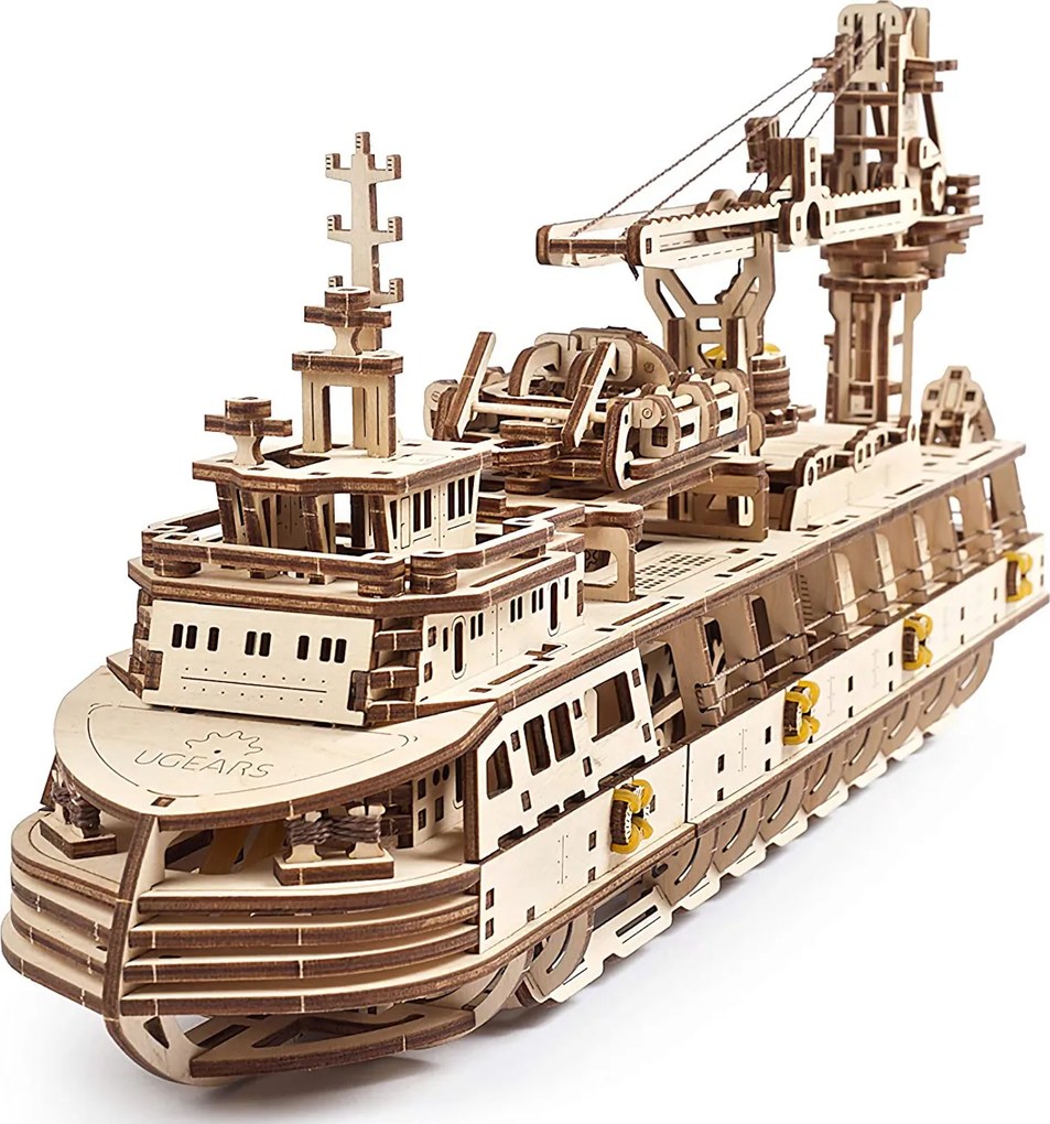 Hračka Ugears 3D dřevěné mechanické puzzle Výzkumná loď [6950378]