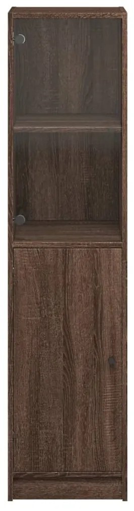 Highboard se skleněnými dvířky hnědý dub 35 x 37 x 142 cm - Default Title