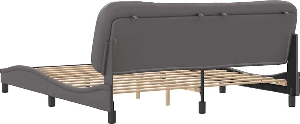 Rám postele bez matrace Hvar šedý 180x200 cm umělá kůže 3208019
