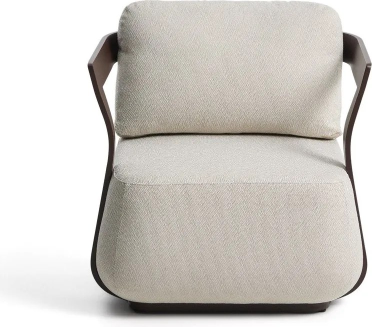 Hnědé/krémové polstrované zahradní křeslo Tamaris – Kave Home