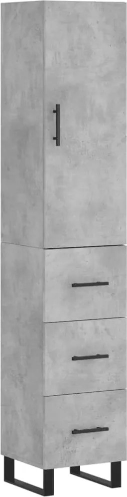 Skříň highboard betonově šedá 34,5x34x180 cm kompozitní dřevo 3198877