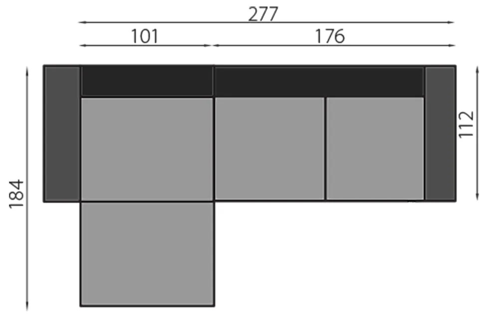 Sedací souprava BAZALT | 184x277 cm | rozkládací + úložný prostor | žlutá | VÝPRODEJ Z PRODEJNY
