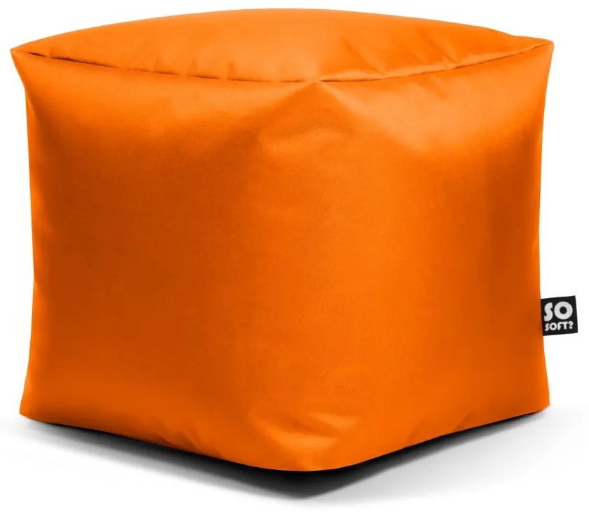 Oranžový dětský sedací vak z imitace kůže Cube M – So Soft?