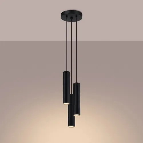 Závěsné svítidlo SOLLUX KARBON 3P černá GU10 3x10W bez žárovek SL.1576