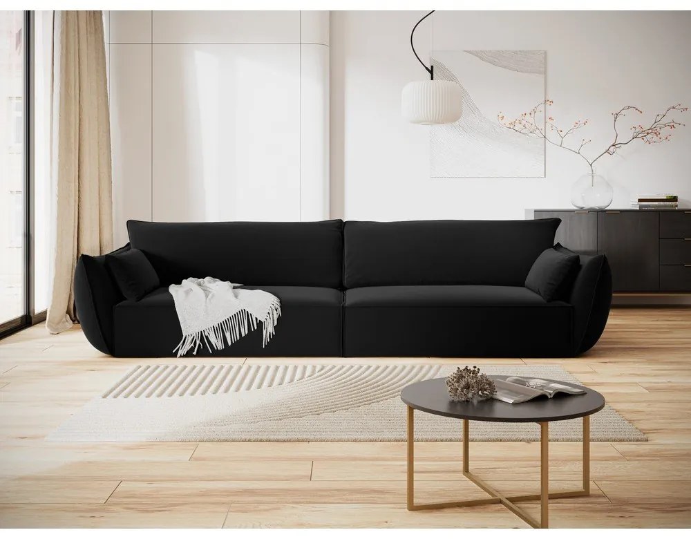 Černá sametová pohovka 248 cm Vanda – Mazzini Sofas