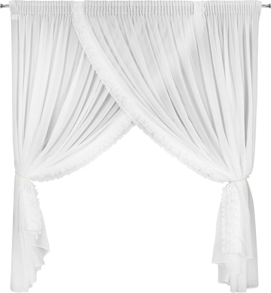 ZÁCLONA NA PÁSCE LUISA 400X250 CM BÍLÁ