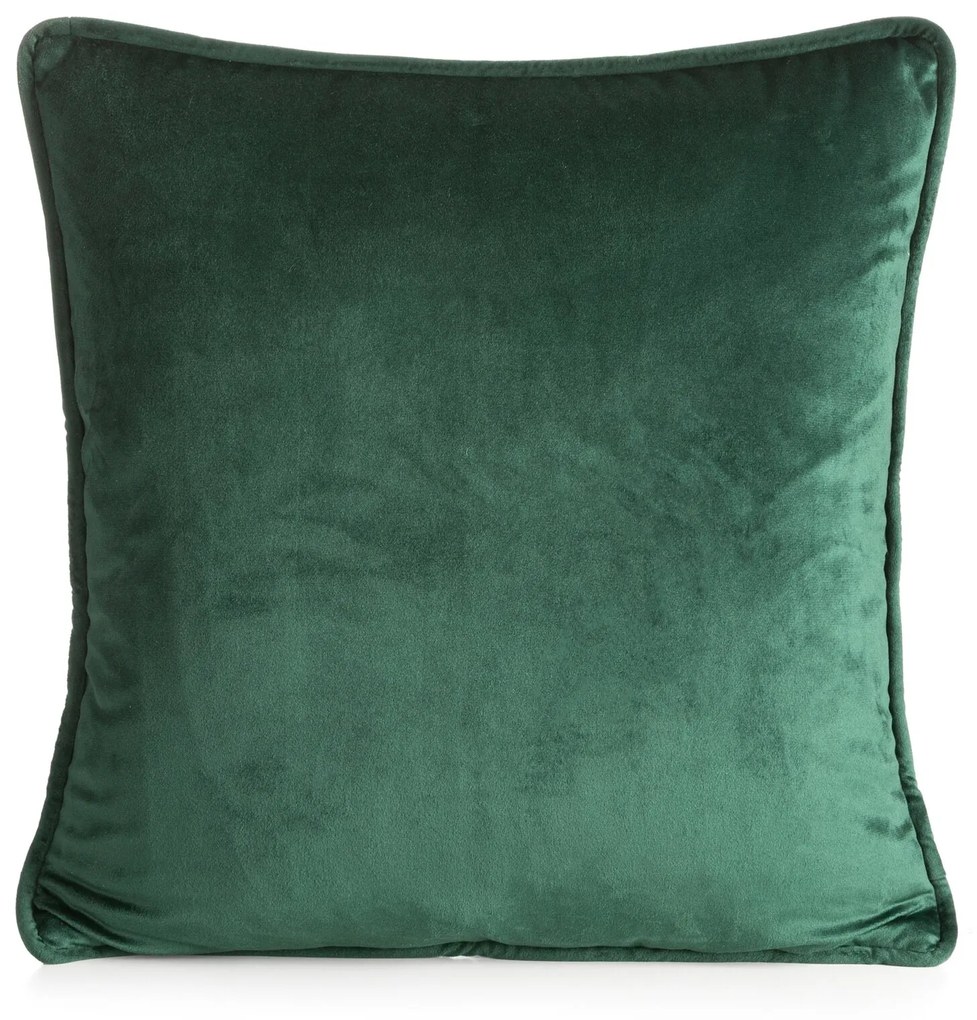DEKORAČNÍ POVLAK NA POLŠTÁŘ VELVET 45X45 CM TMAVĚZELENÁ