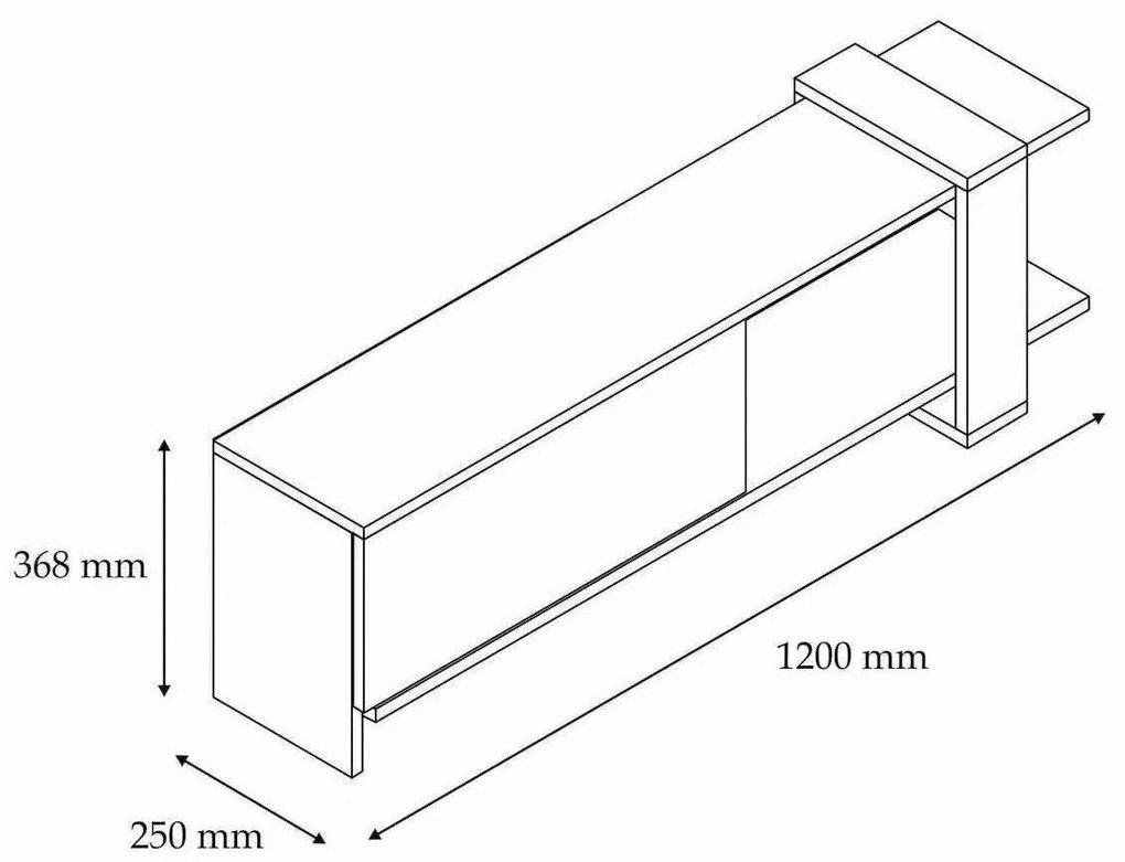 TV stolek FUNDA 120 cm antracitový/bílý