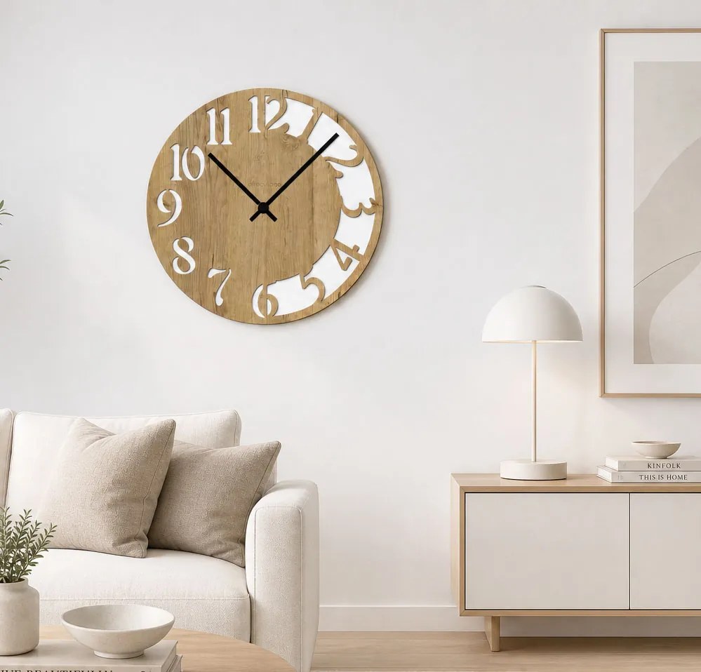 dřevo života Nástěnné hodiny CLOCK Zvolte barvu dekoru: Wenge, Zvolte velikost hodin (cm): 35x35, Barva ručiček: Stříbrné