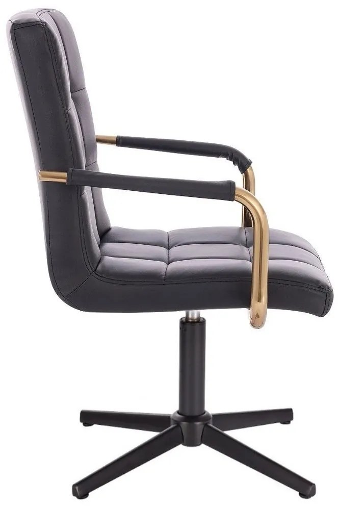 LuxuryForm DESIGN Otočná židle VERONA GOLD na černém kříži - černá