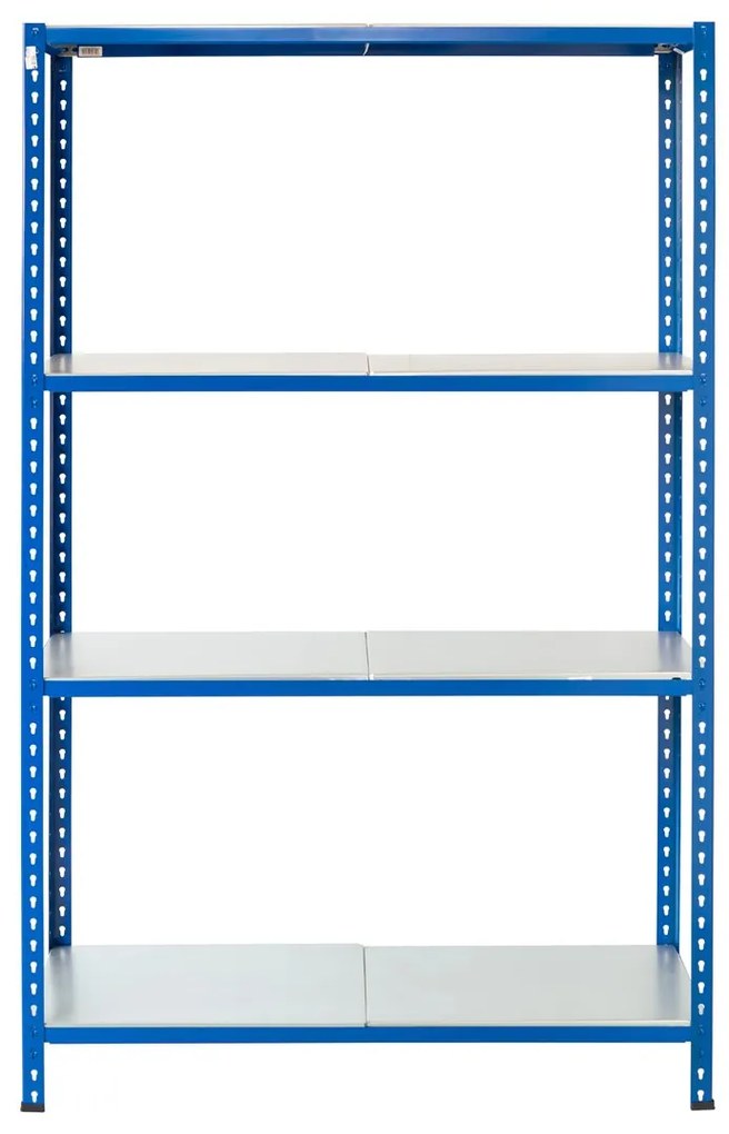 Bezšroubové kovové regál 200x120x30cm L profil, 4 police