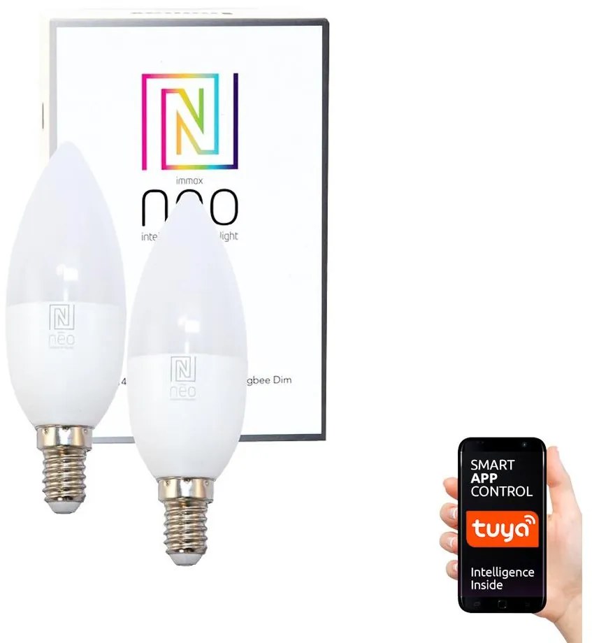 Immax žárovka LED E14 5W bílá teplá NEO 07002B ZIGBEE DIM 2ks