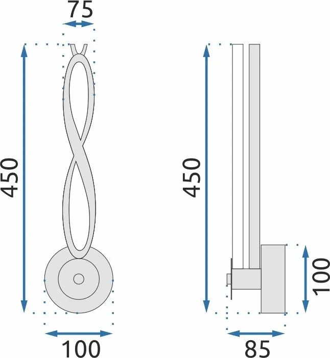 Toolight, LED nástěnné svítidlo APP1048-W, černá, OSW-03954