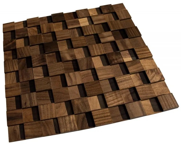 OŘECH 30 (30 x 30 mm) - dřevěná mozaika 3D na samolepícím podkladu