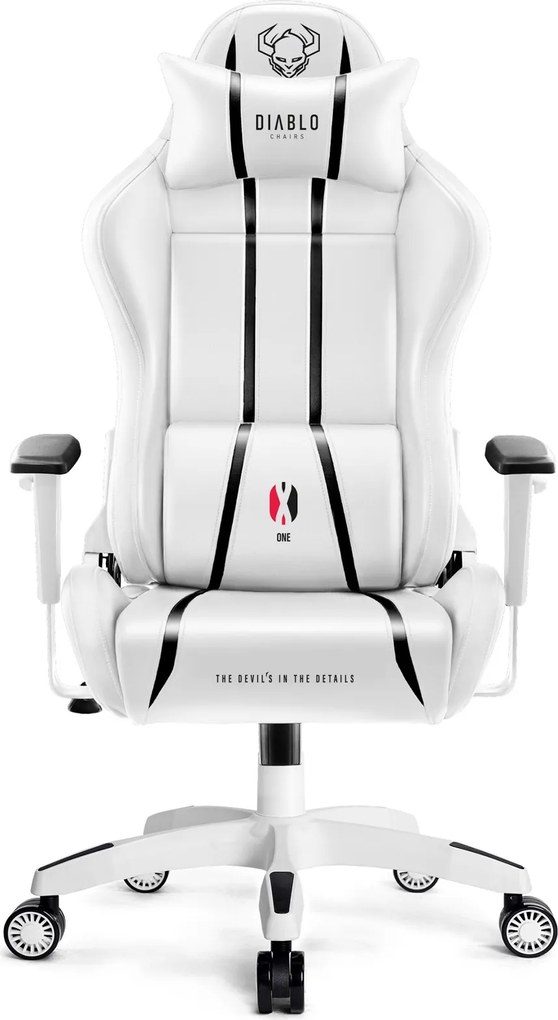 Herní křeslo z eko kůže Small Size, bílý-černý: Diablo X-One 2.0