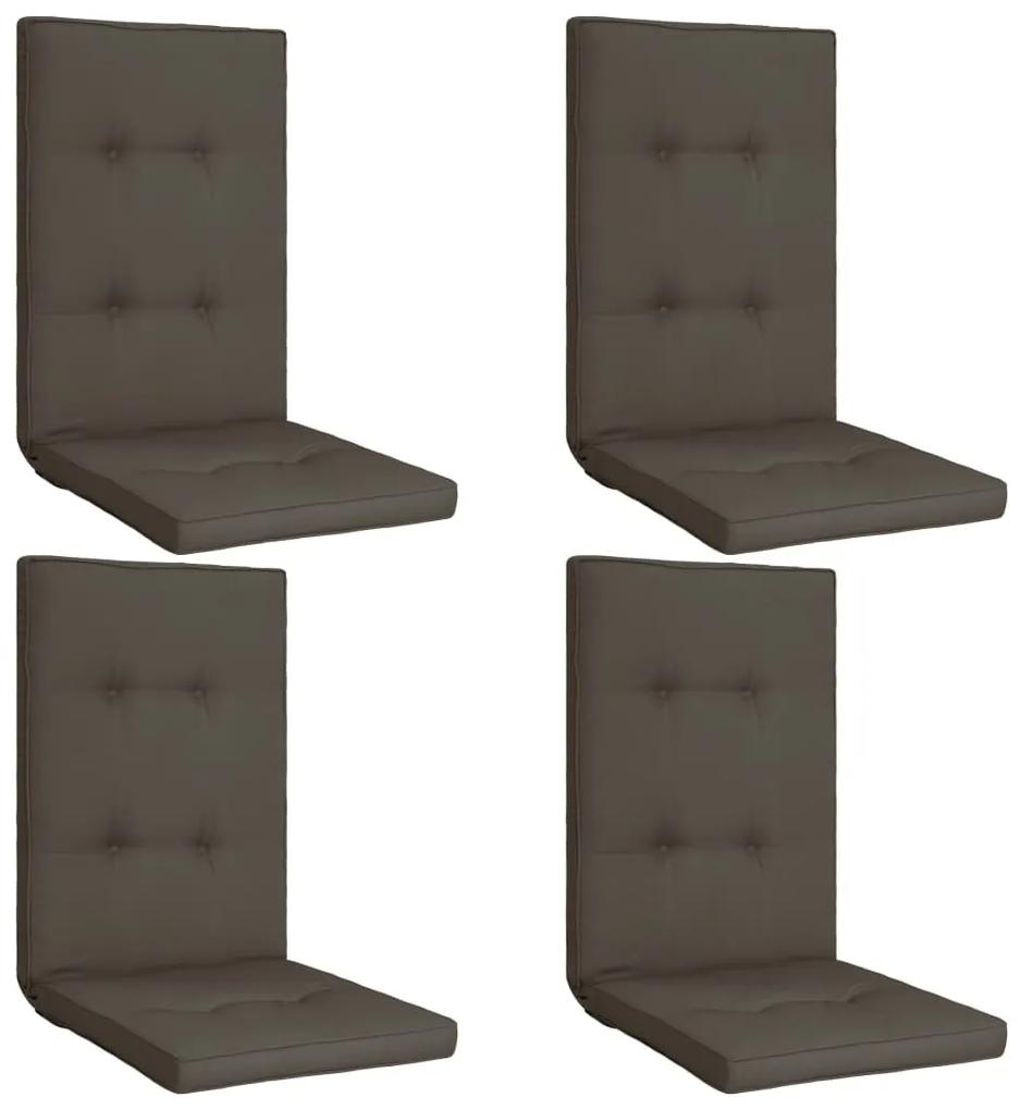 Podušky na zahradní židle - 4 ks - antracitové | 120x50x5 cm