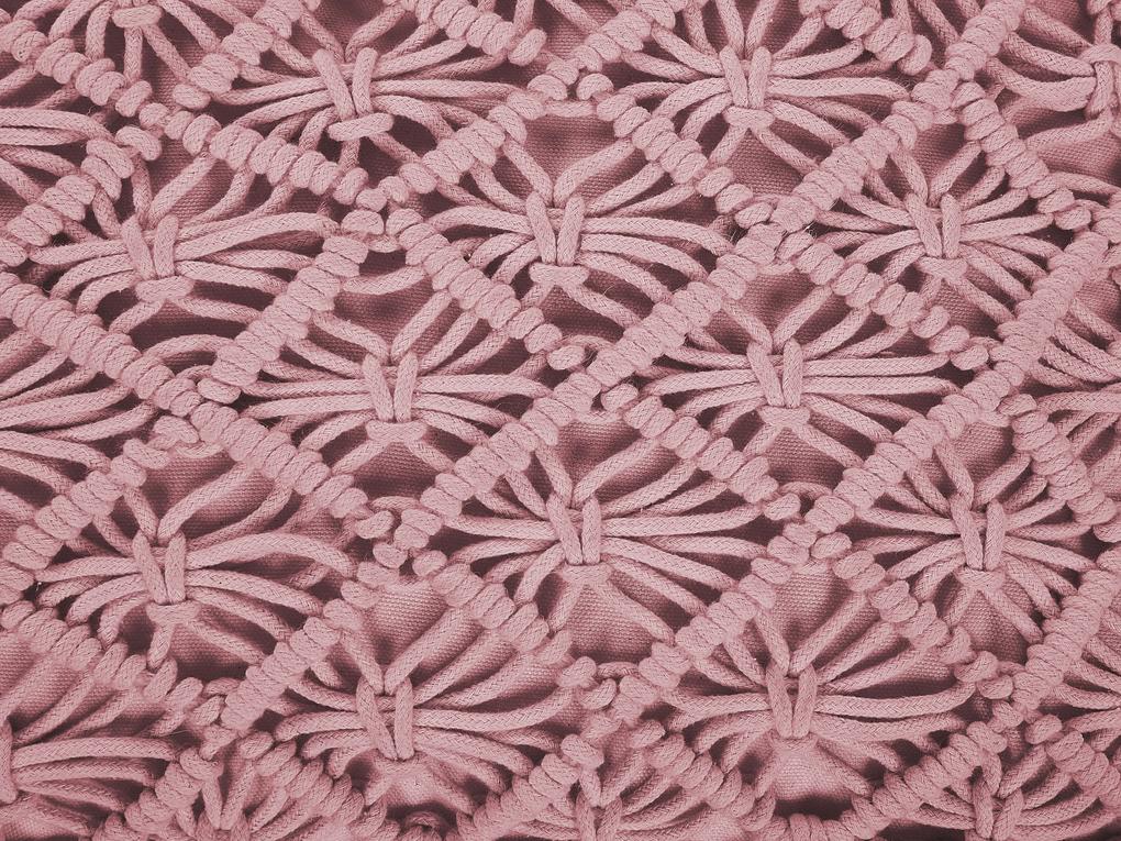 Bavlněný puf 50 x 50 x 20 cm růžový BERRECHID Beliani