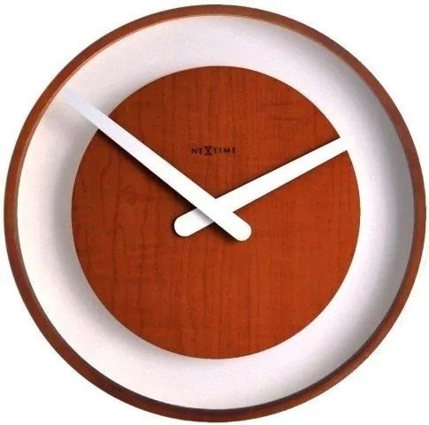 Designové nástěnné hodiny 3046br Nextime Wood Loop 30cm