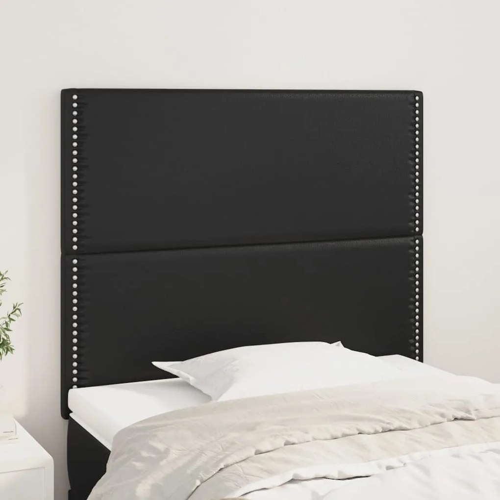 Čelo postele černé 100x5x118/128 cm umělá kůže 3116276