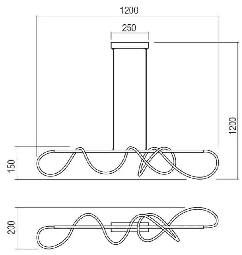 Redo 01-2115 závěsné LED stmívatelné svítidlo Corral pískově černé, 35W, 3000K, 120cm