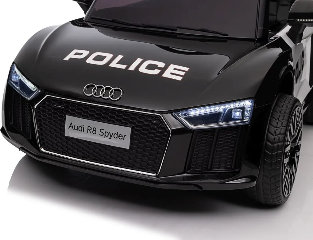Ramiz Elektrické autíčko Audi R8 Policie na baterie + dálkové ovládání + EVA + pomalý start + MP3 LED