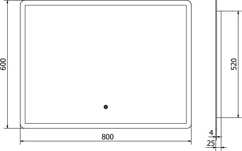 Mexen Navia, LED koupelnové zrcadlo s podsvícením 80 x 60 cm, 6000K, ochrana proti zamlžování, 9803-080-060-611-00