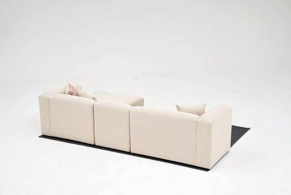 Hanah Home Rohová pohovka LINDEN MINI pravá krémová