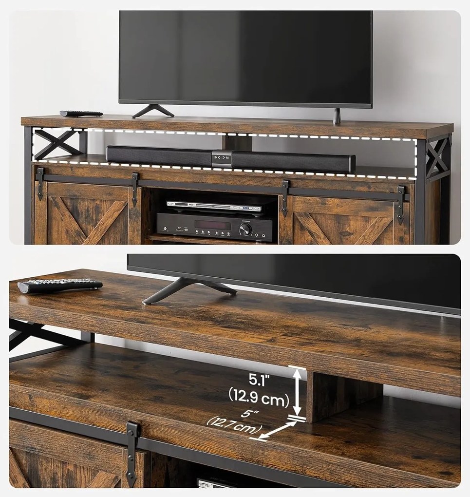 TV stolek Houseland Levit hnědý/černý