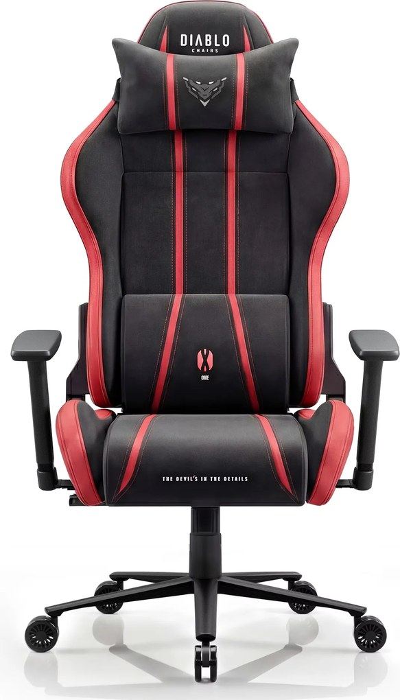 Látková herní židle černý-červený King Size: Diablo X-One 2.0 Bloody Mary