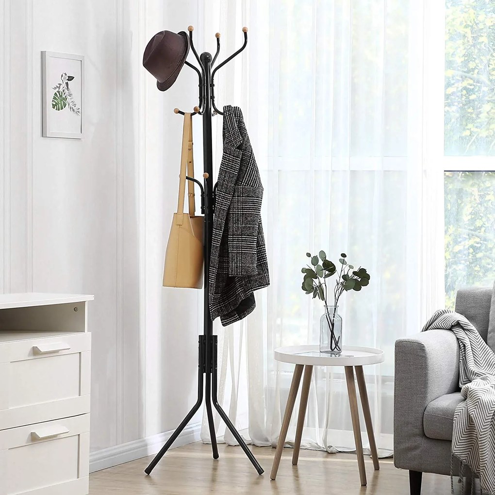 SONGMICS Kovový věšák na oblečení 182cm černý