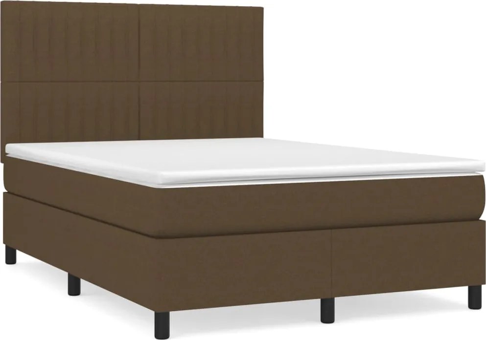 Box spring postel s matrací tmavě hnědá 140x200 cm textil 3141940