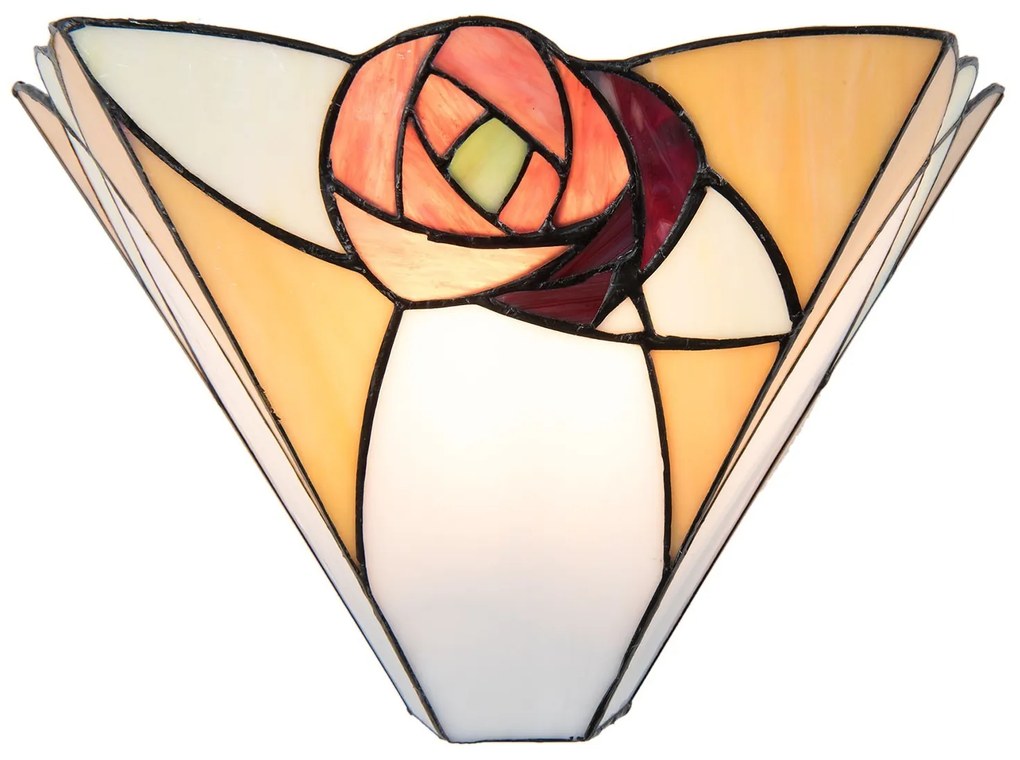 Nástěnná Tiffany lampa Rosa - 30*14*19 cm Clayre & Eef