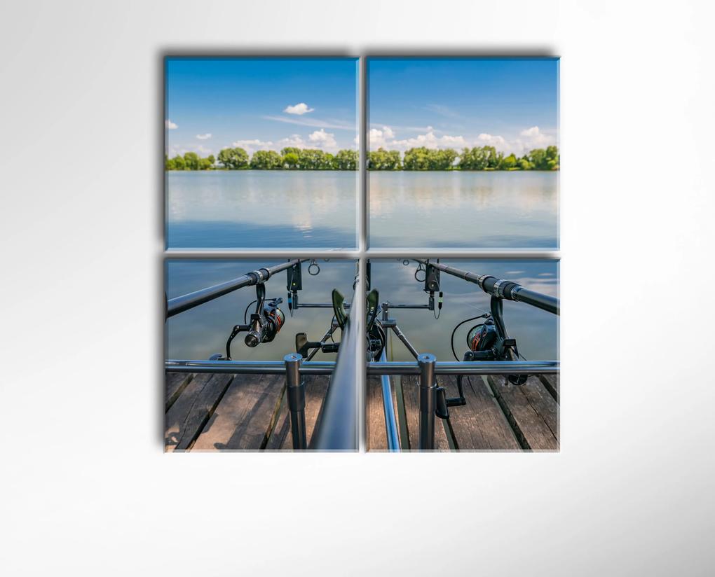 Malvis ® Obraz Rybářské pruty ROZMĚR (šířka x výška): pětidílné schody obdélník 200x100 cm