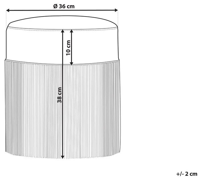 Puf s třásněmi ⌀ 36 cm béžový VIRGINIA Beliani