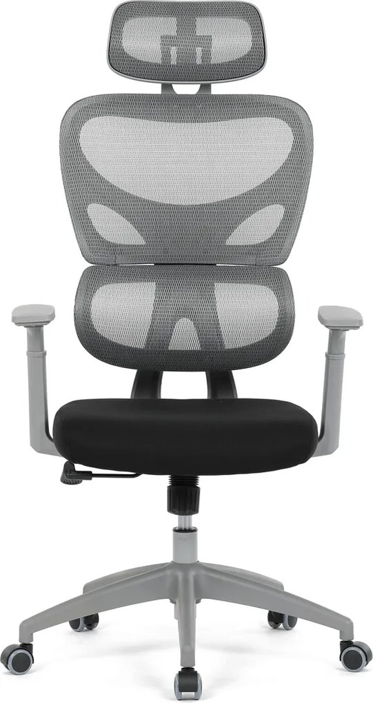 Ergonomická kancelářská židle RENEE - šedá síťovina / černá látka
