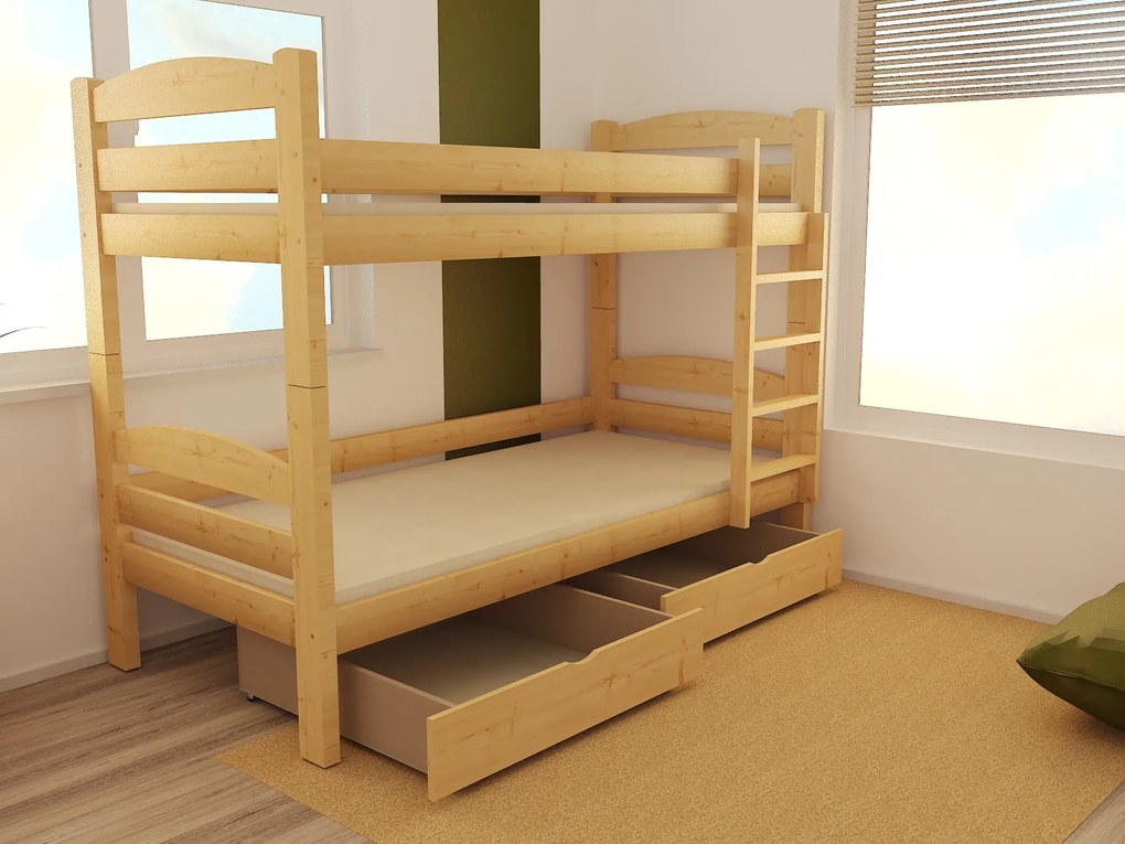 Dřevěná postel PP015 90x200cm - přírodní
