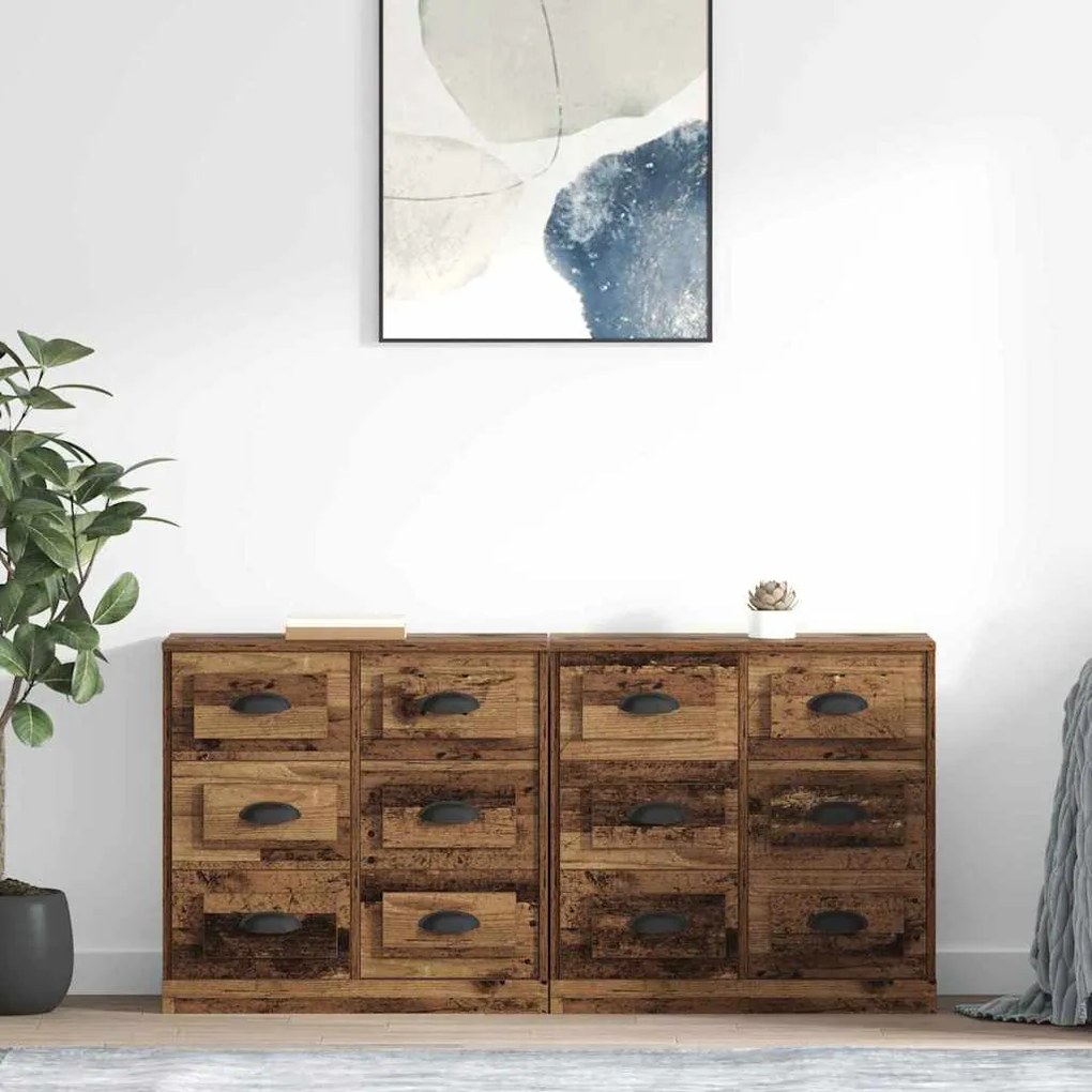 Konzole 2 ks Staré dřevo 70 x 35,5 x 67,5 cm Kompozitní dřevo 3402665