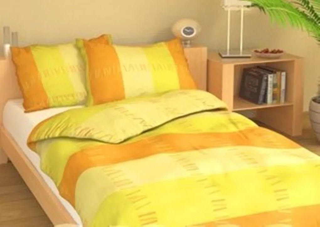 Přehoz přes postel jednolůžkový Duha žlutá