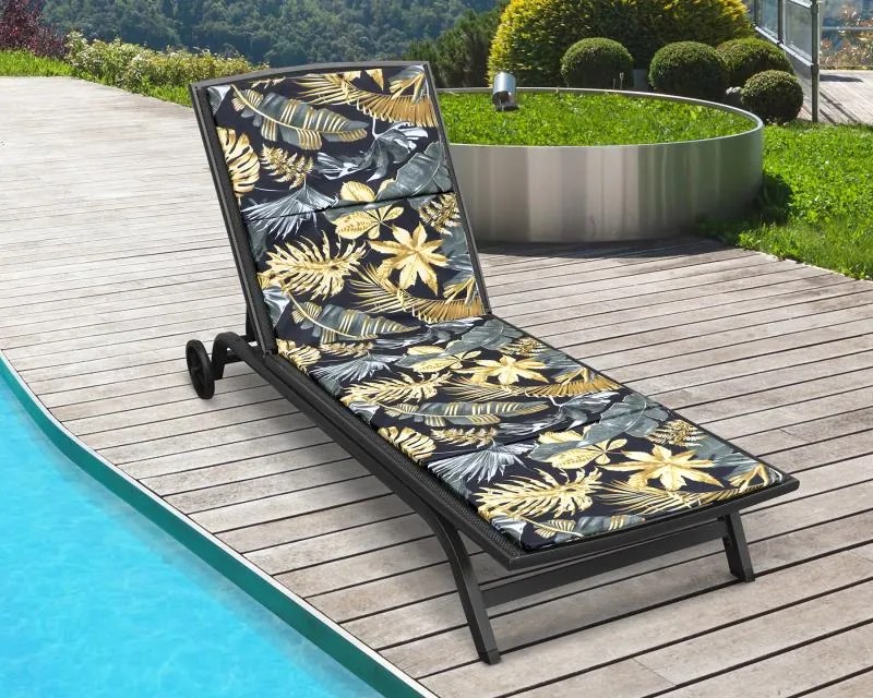 Bellatex Polstr na plážové lehátko - potah na zip Černá 55x195 cm