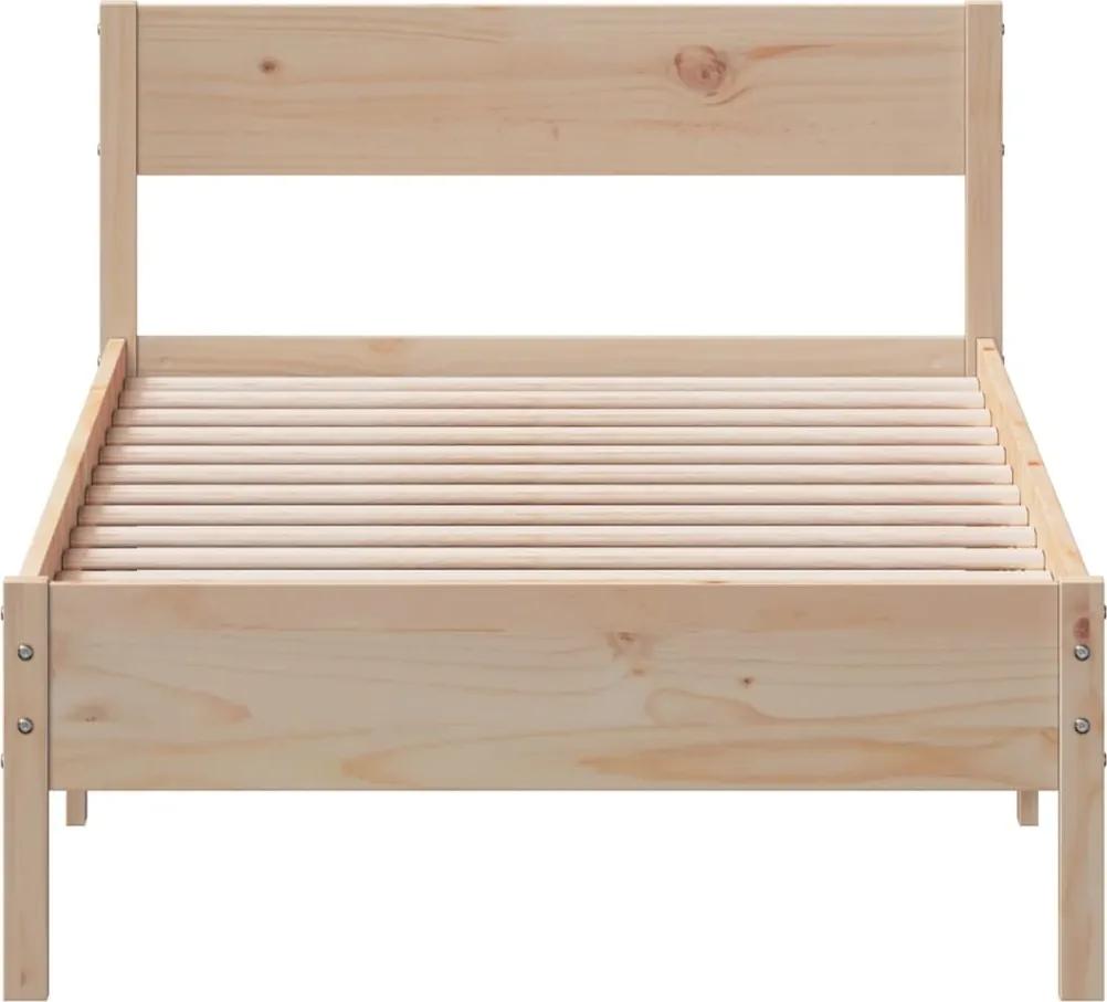 vidaXL Rám postele s čelem 75 x 190 cm masivní borovice [842782] Barva: Bílá