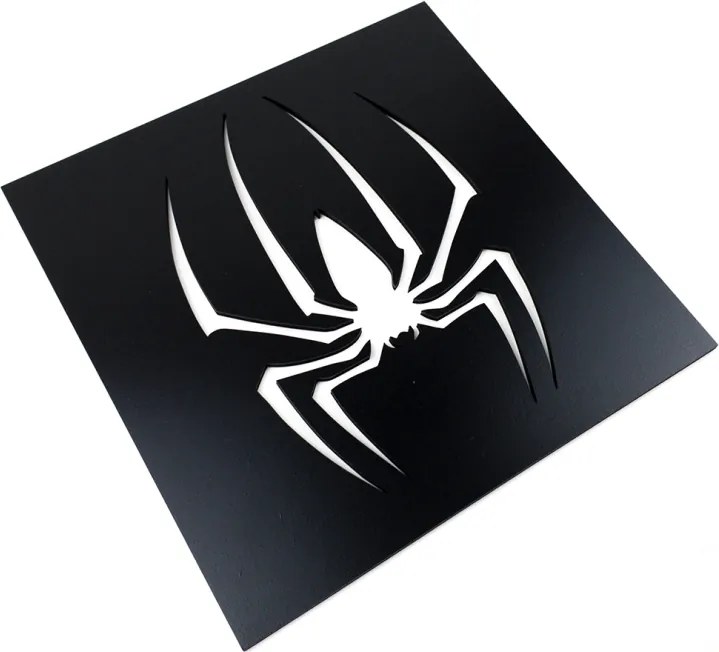 Dřevěná dekorace Symbol Spidermana černá