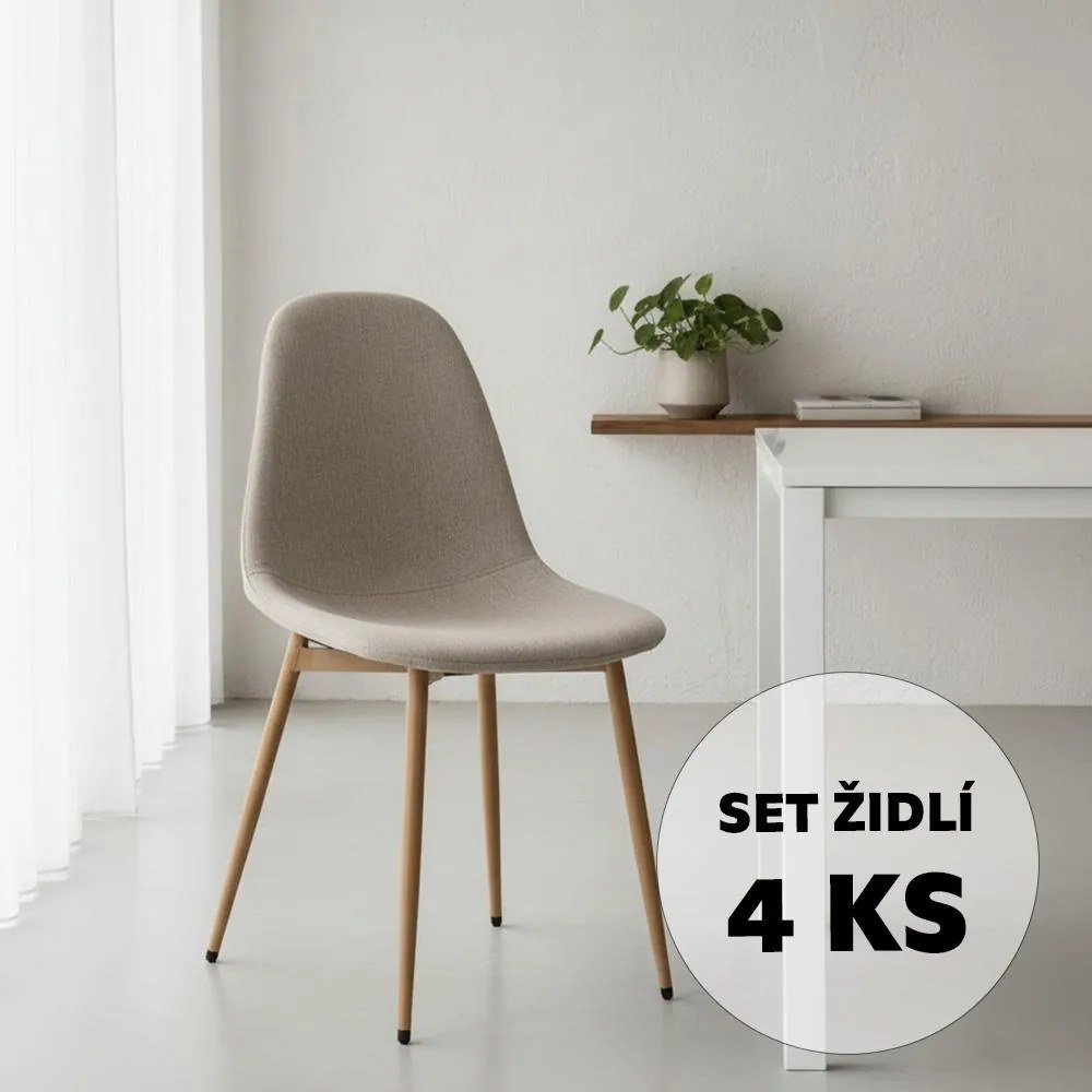 Set - 4 ks Jídelní židle AVENBERG RIVA béžová