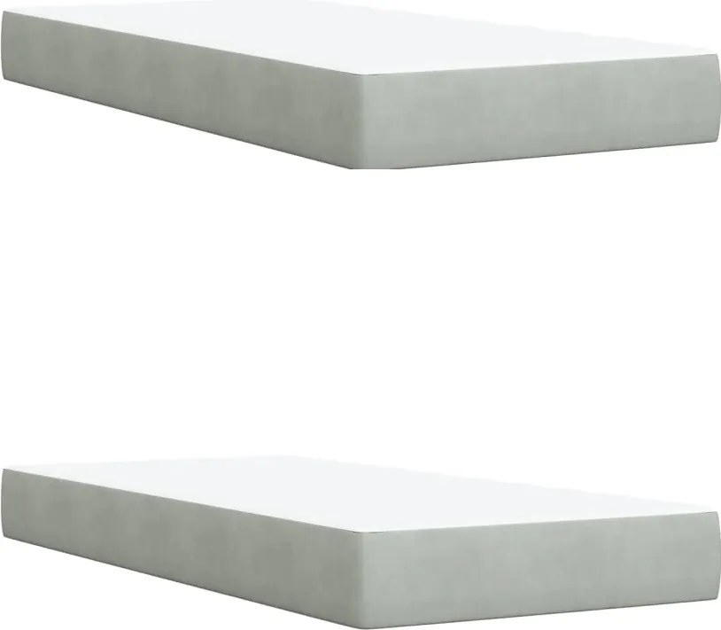 Box spring postel s matrací světle šedá 200x200 cm samet 3286402