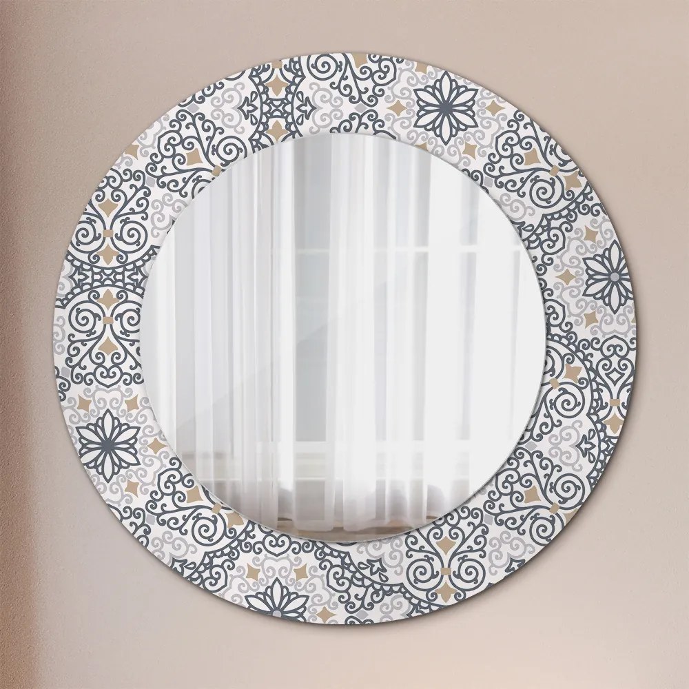 Kulaté dekorativní zrcadlo Geometrické ozdoby fi 50 cm