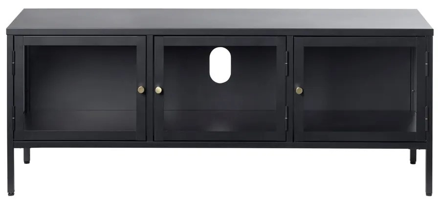 Černý kovový TV stolek 132x52 cm Carmel – Unique Furniture
